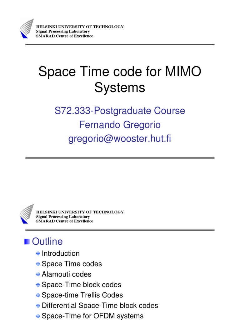 Space Time Codes For Mimo Pdf Forward Error Correction Mimo