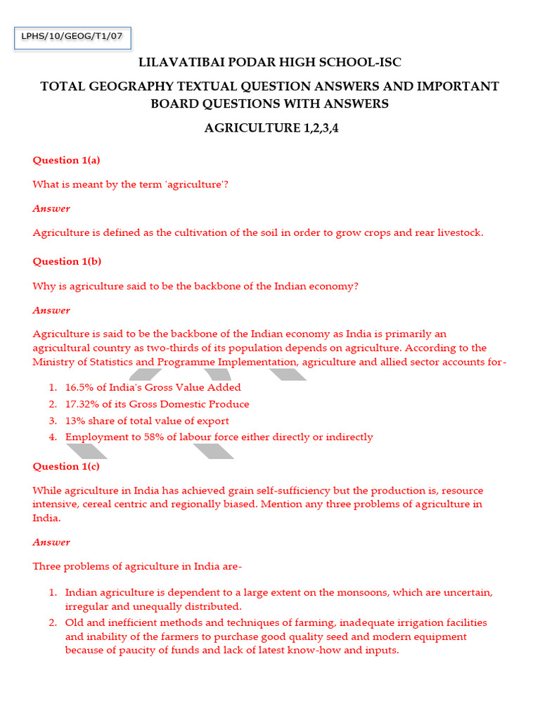 Agriculture All Question and Answer | PDF | Agriculture | Sugarcane