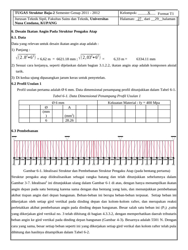 Desain Ikatan Angin Struktur Atap | PDF