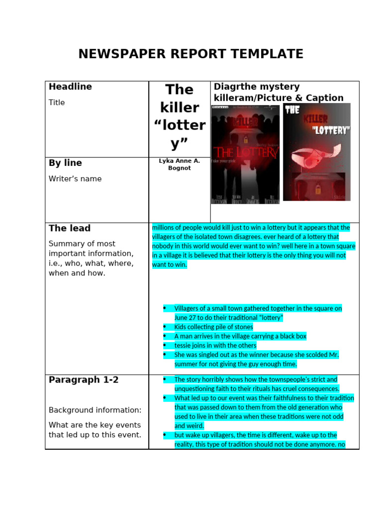 Newspaper Report Scaffold (3) (1) | PDF