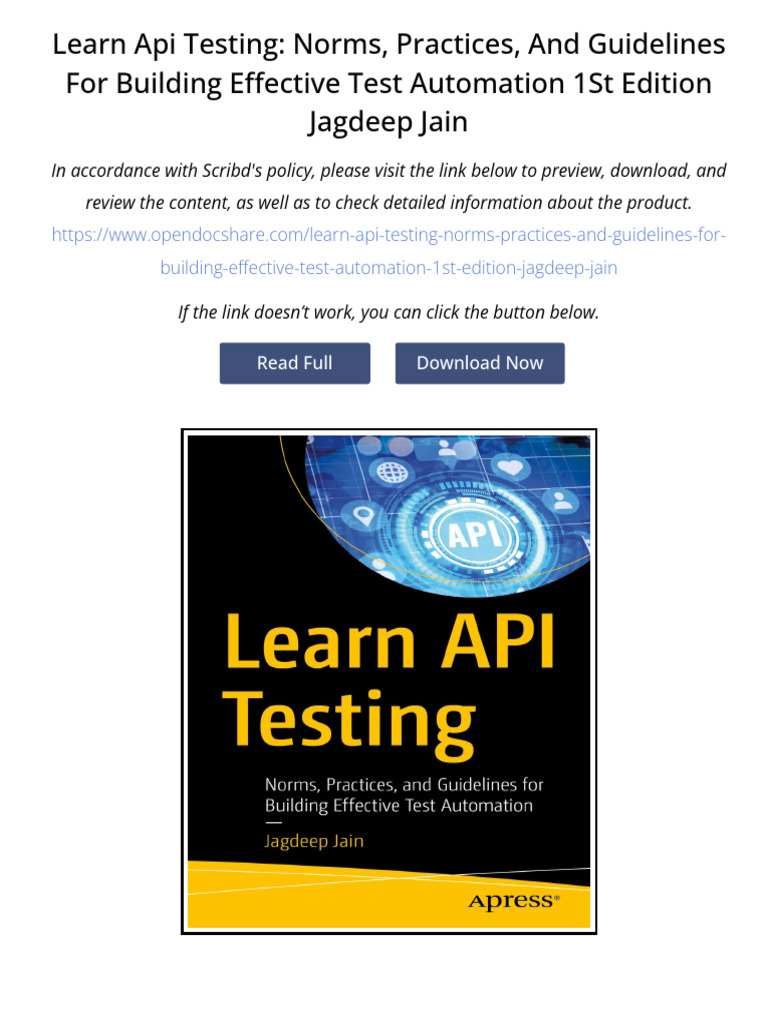 Learn API Testing: Norms, Practices, and Guidelines for Building ...