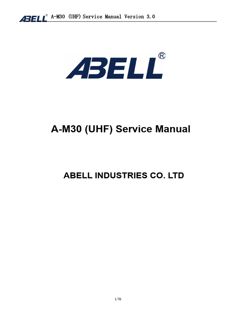 欧标 Abell a-m30（Uhf） 服务 手册 v3.0 | PDF | Amplifier | Radio