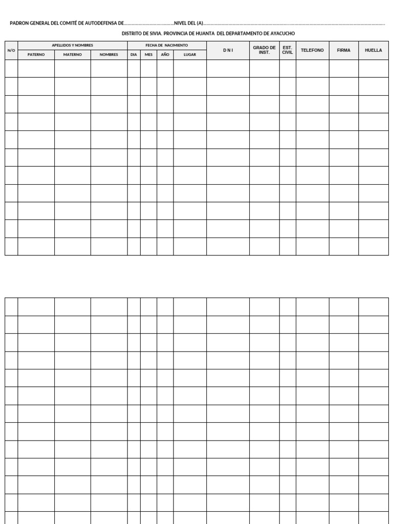 e. Padron General Del Comité de Autodefensa. 2026 | PDF