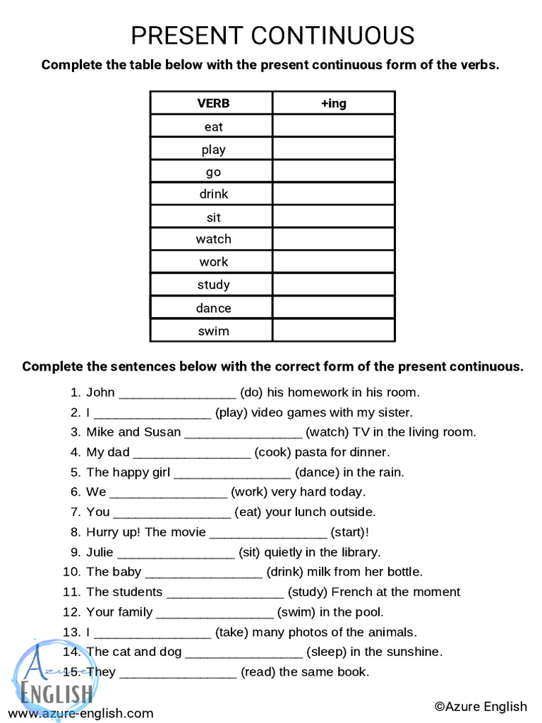 Present Cont. 2 | PDF