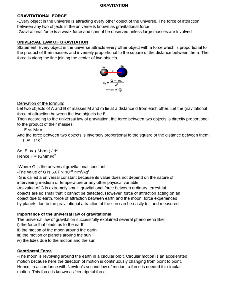 Understanding Gravitational Forces and Laws | PDF | Buoyancy | Weight
