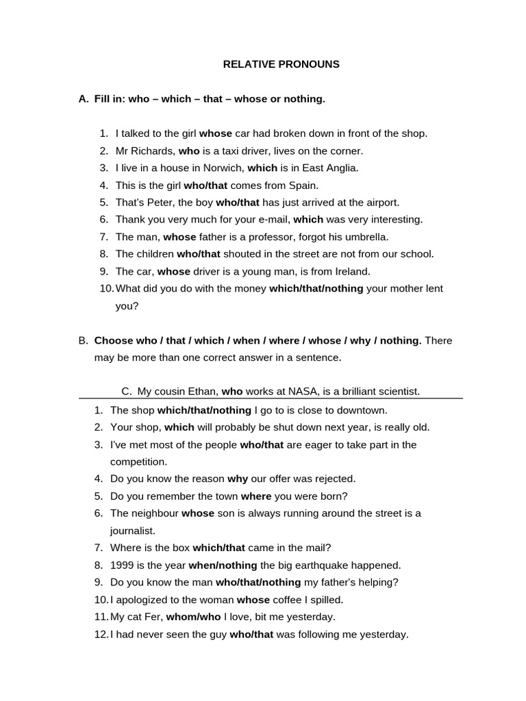 Understanding Relative Pronouns Usage | PDF