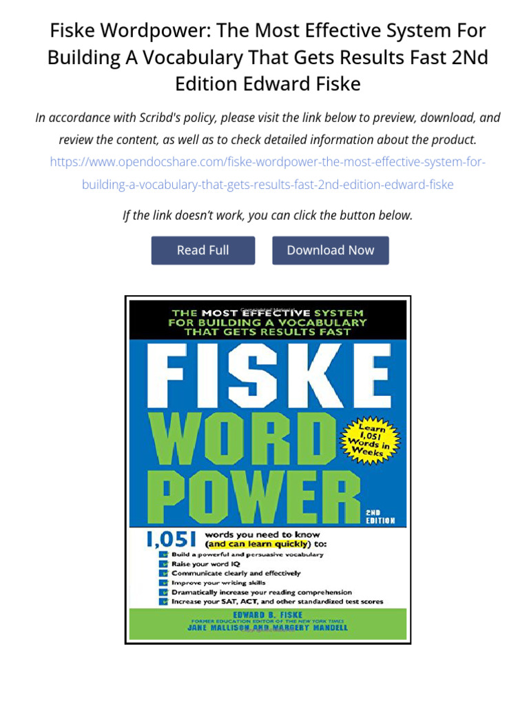 Fiske WordPower: The Most Effective System for Building a Vocabulary ...
