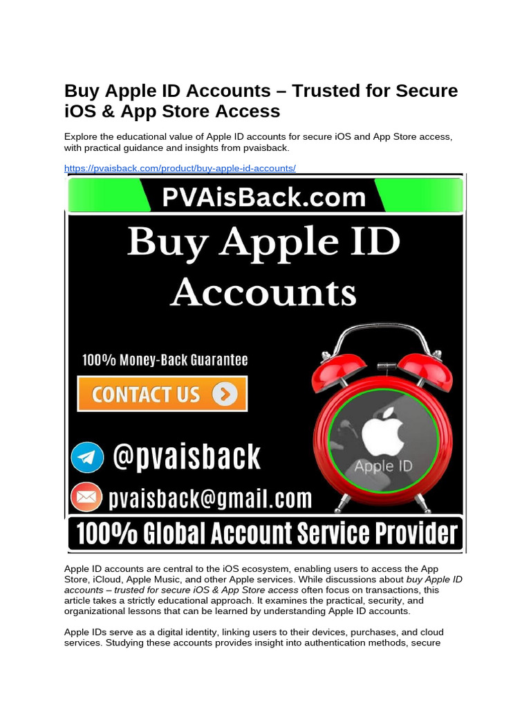 Buy Apple ID Accounts – Trusted for Secure IOS & App Store Access | PDF ...