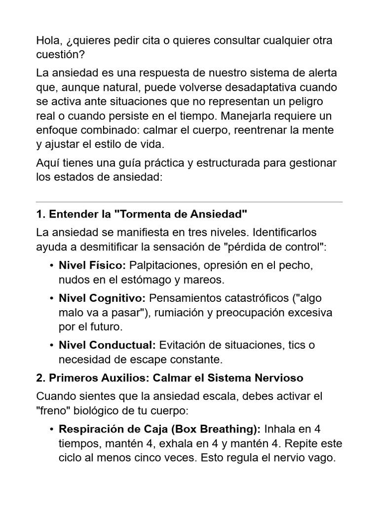 Guía para Manejar la Ansiedad Efectivamente | PDF | Ansiedad | Ataque ...