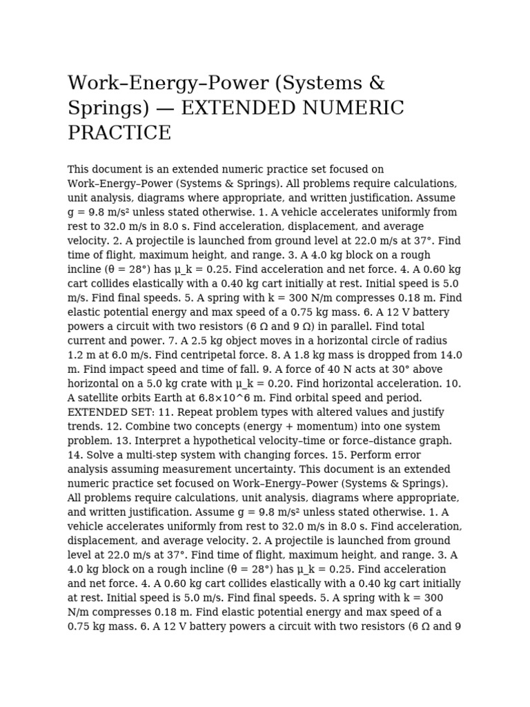 LONG_Physics_Practice_3 | PDF | Force | Acceleration