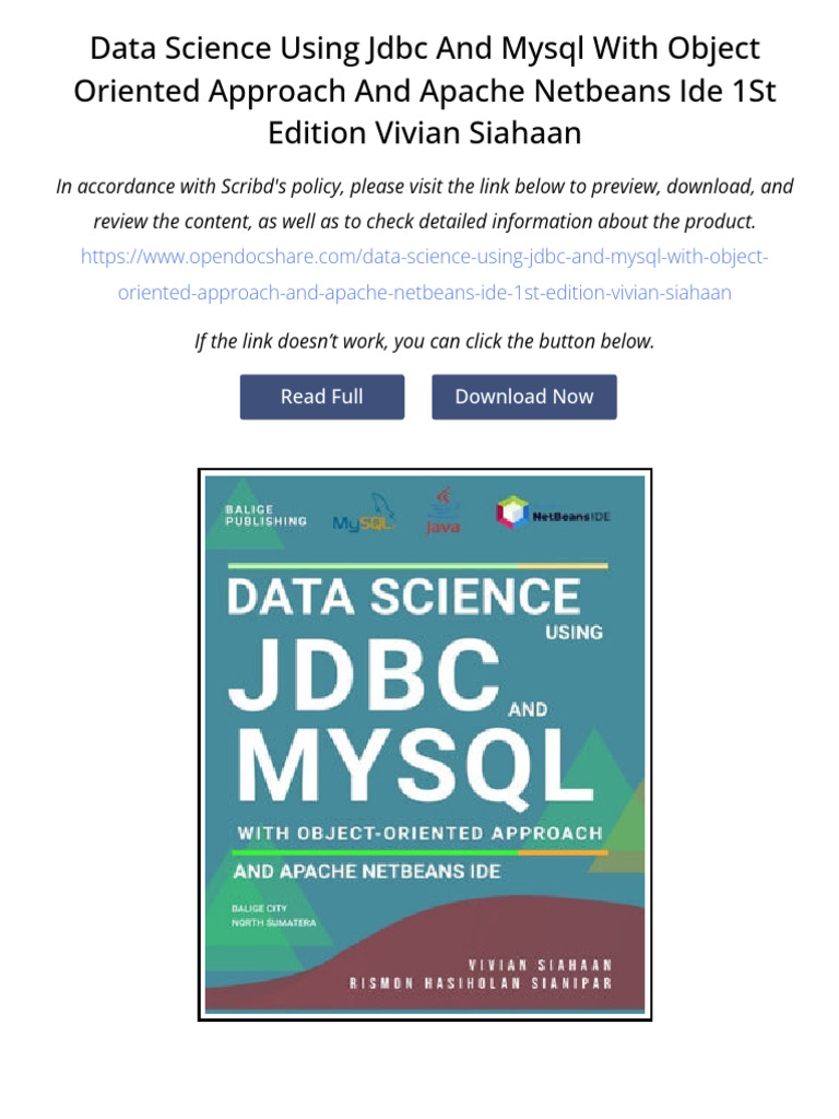 Data Science Using JDBC And MySQL With Object Oriented Approach and ...