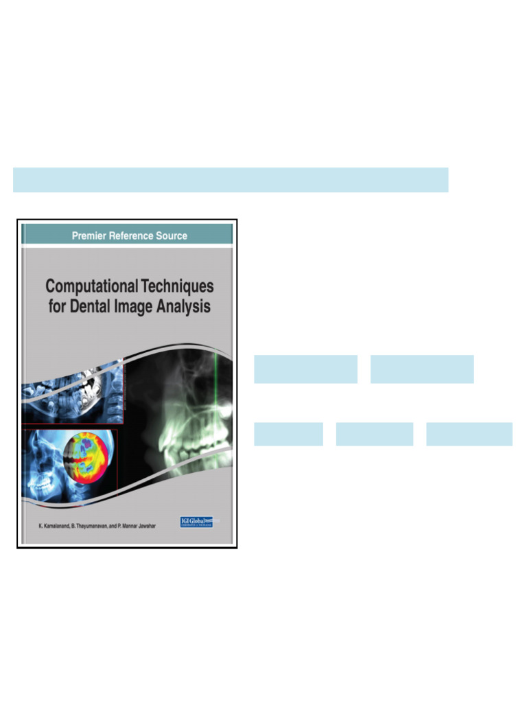 Computational Techniques for Dental Image Analysis pdf available | PDF