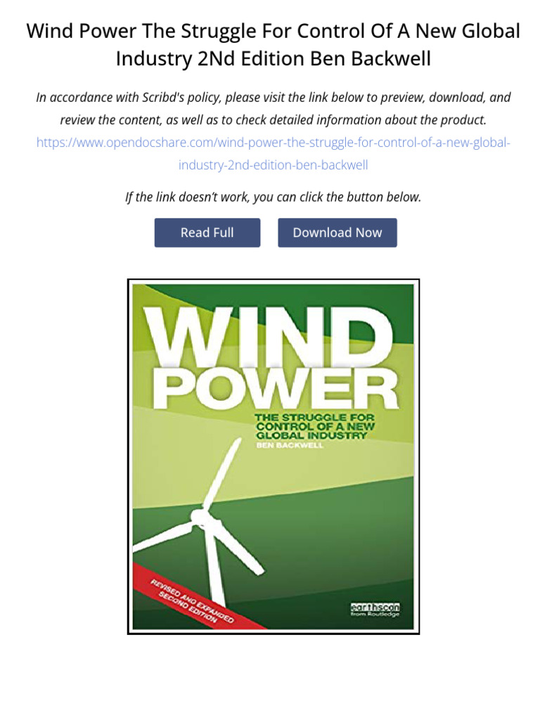 Wind Power The Struggle for Control of a New Global Industry 2nd ...