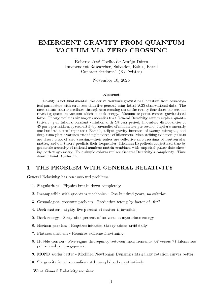 Zero Crossing Gravity | PDF | General Relativity | Gravity