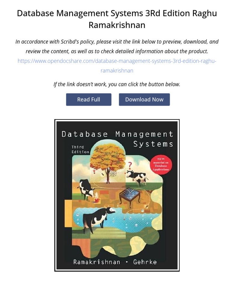 Database Management Systems 3rd Edition Raghu Ramakrishnan | PDF | Relational Model | Databases