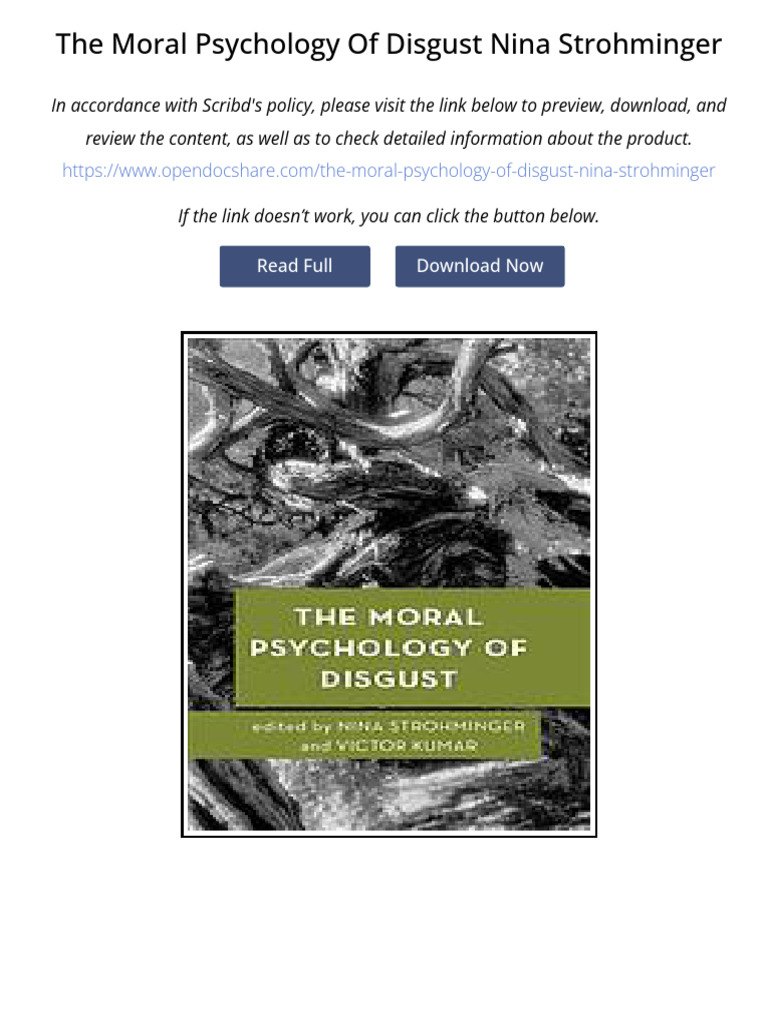 The moral psychology of disgust Nina Strohminger | PDF | Disgust | Emotions