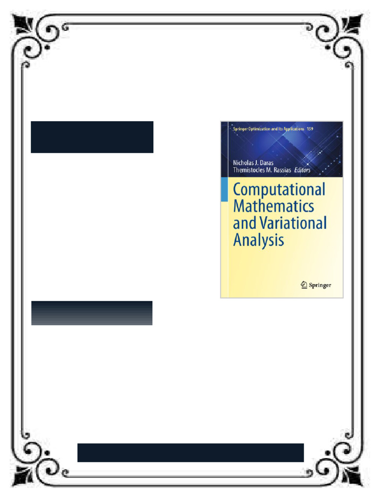 Computational Mathematics and Variational Analysis 1st Edition Nicholas J. Daras (Editor) eBook ...