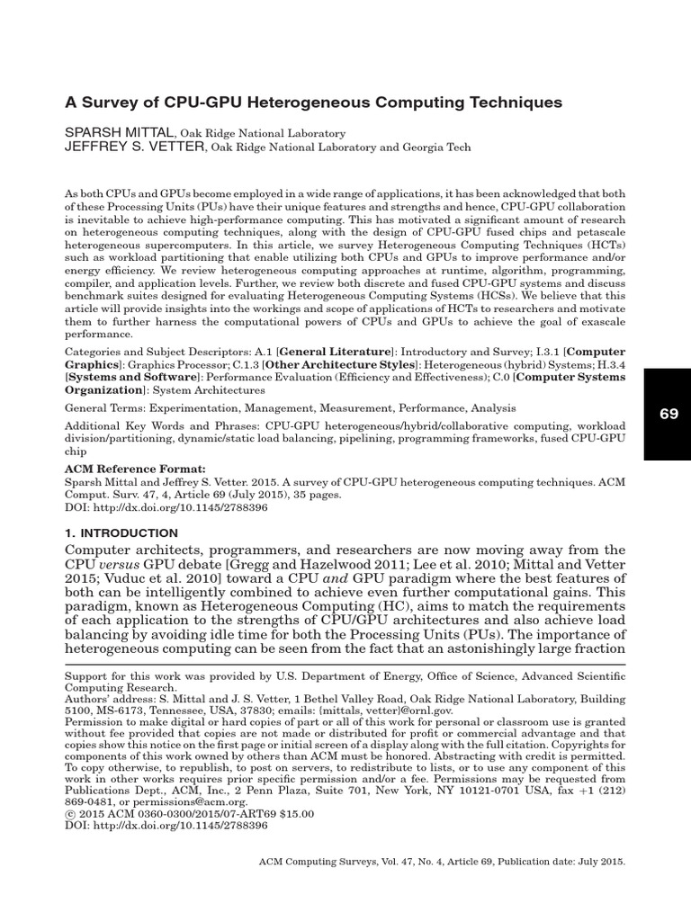 Survey Cpu Gpus | PDF | Graphics Processing Unit | Central Processing Unit