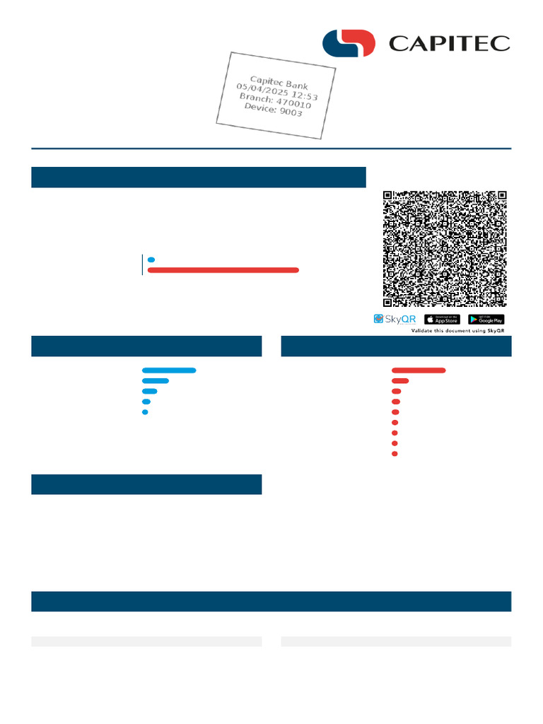 Capitec Bank Account Statement Summary | PDF | Payments | Cash