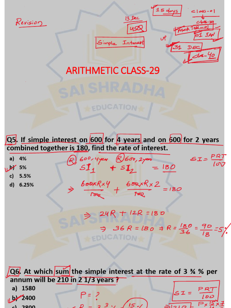 Simple Interest Problems and Solutions | PDF