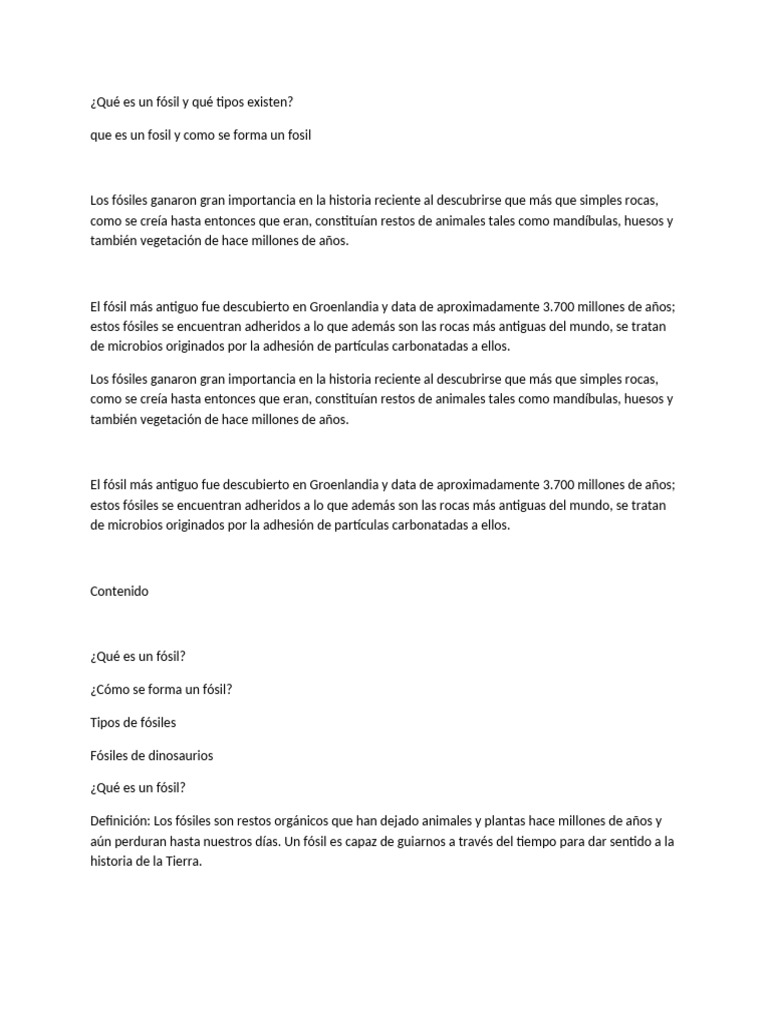 ¿Qué Es Un Fósi-WPS Office | PDF | Fósil | Dinosaurios