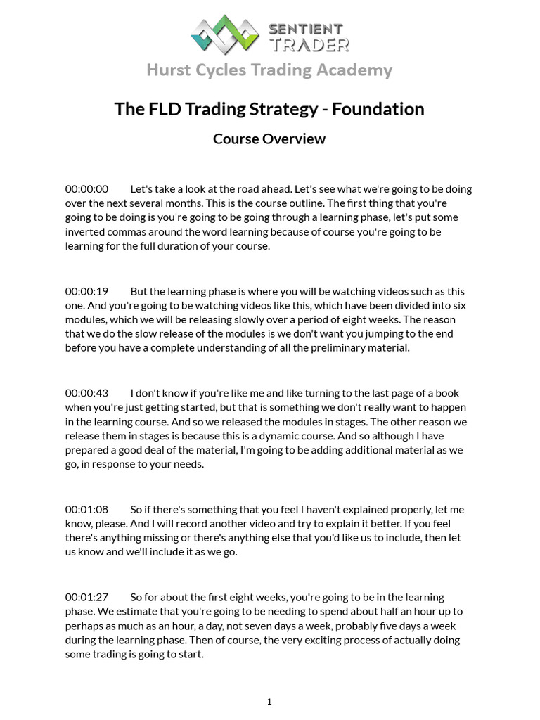 FLD Trading Strategy Course Overview | PDF