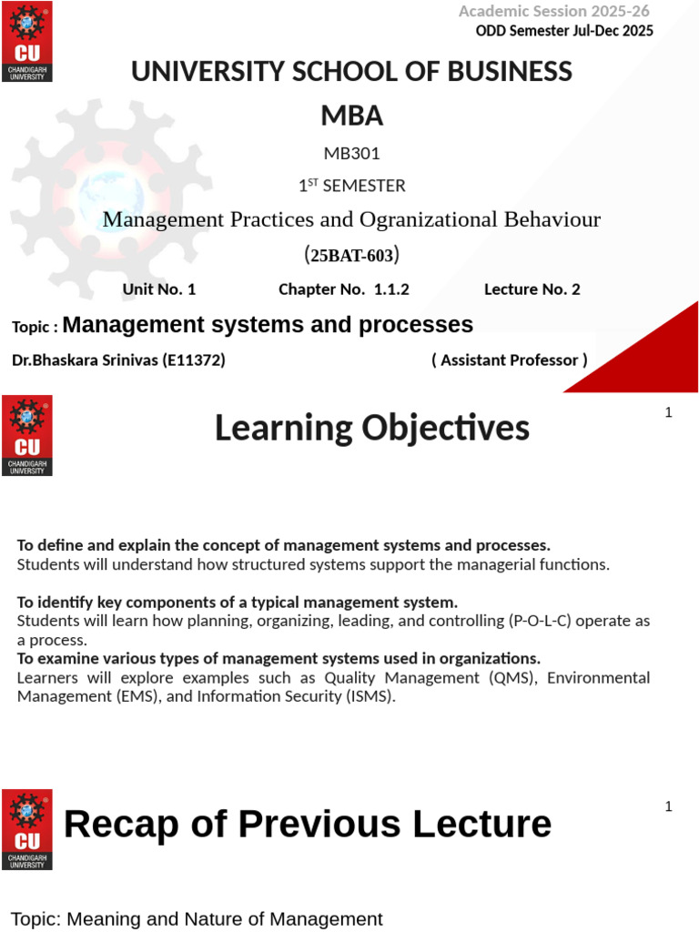 1.1.2-Management Systems and Processes (1) | PDF | System | Leadership