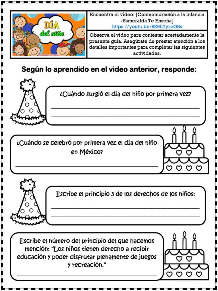Actividades Del Dia Del Niño | PDF
