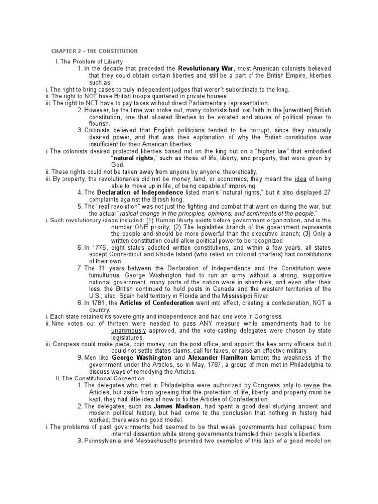 CHAPTER 2 - The Constitution | PDF | U.S. State | United States Bill Of ...