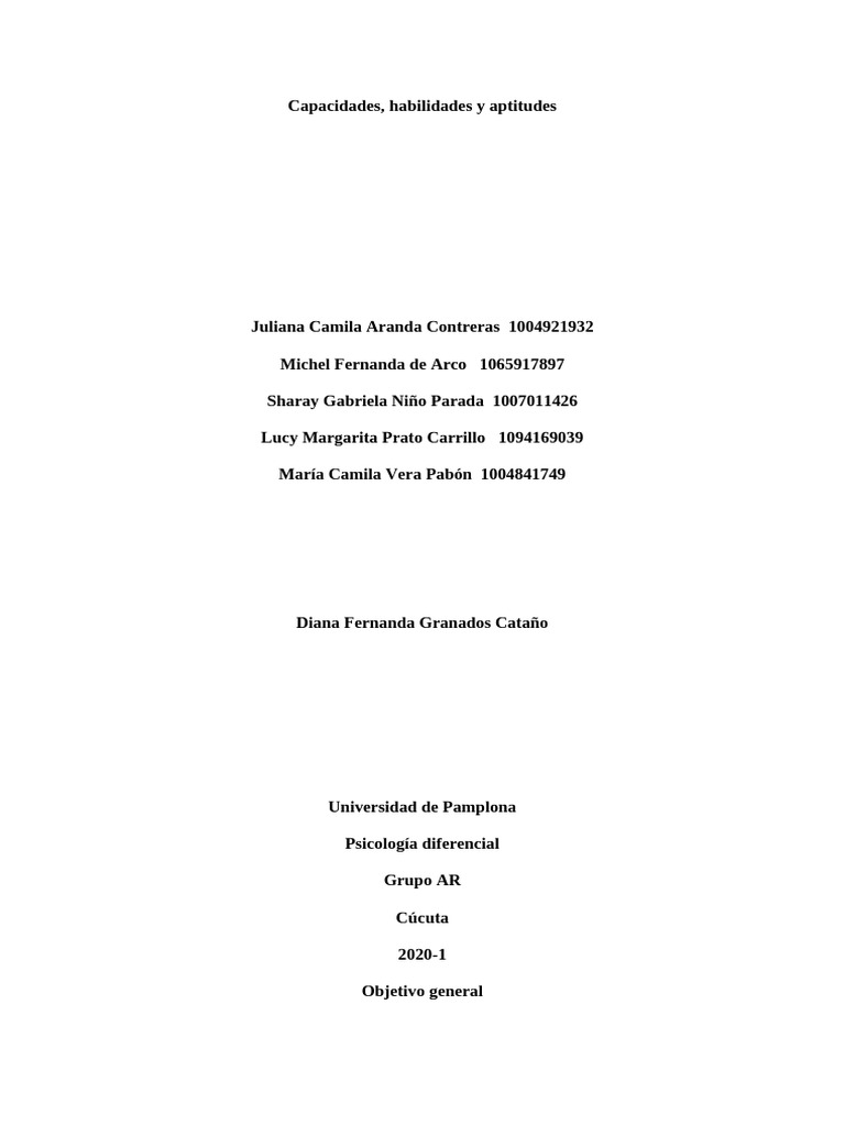 MARCO TEORÍCO DIFERENCIAL CAPACIDADES, HABILIDADES Y APTITUDES | PDF ...