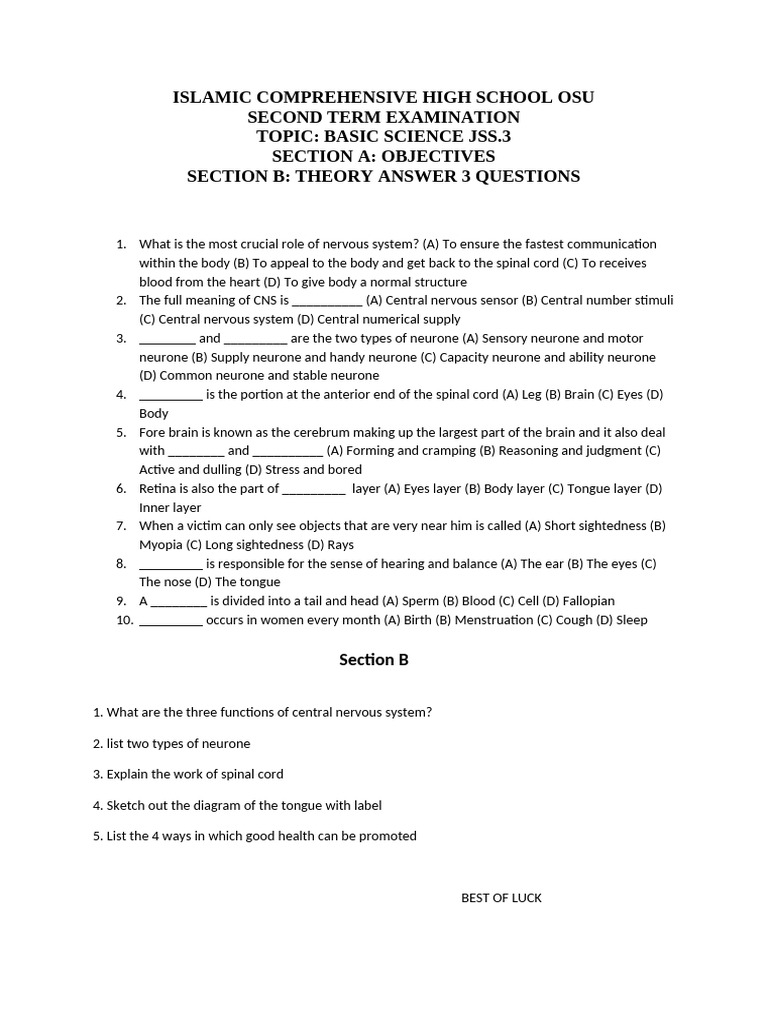 Basic Science Jss3 | PDF