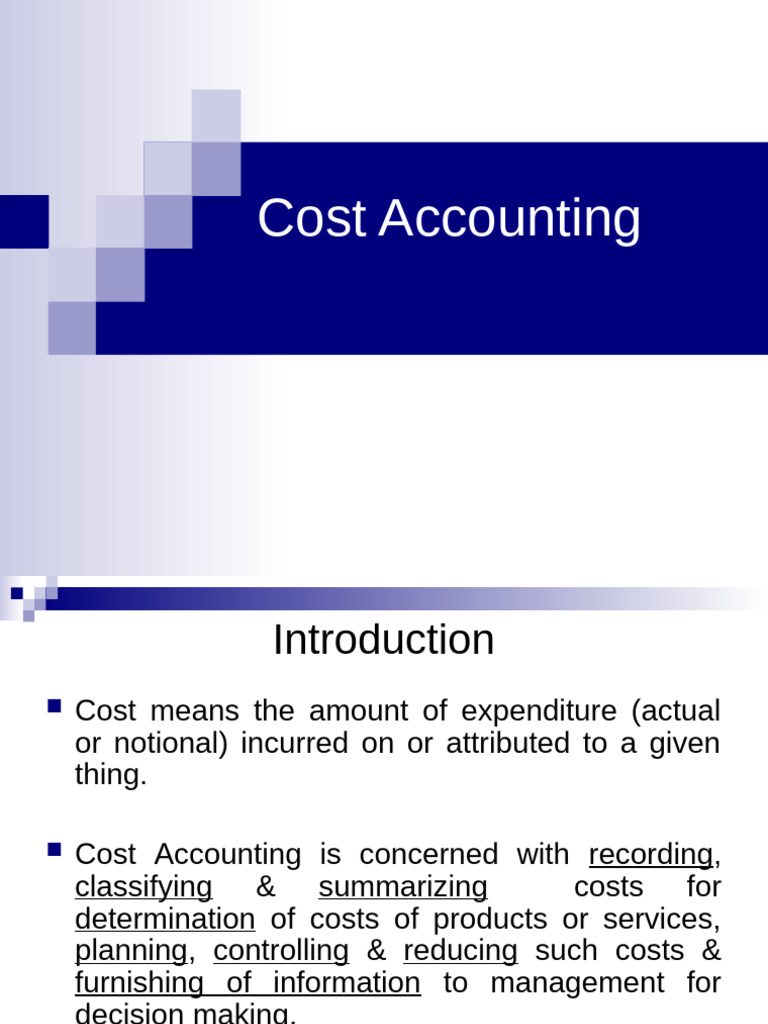 Cost Acc Part-1.Ppt Revised | PDF | Expense | Cost