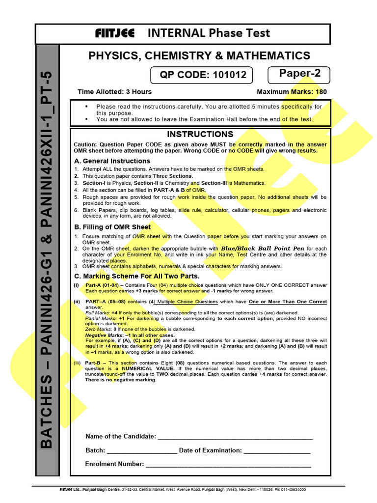 Panini426xii Pt5 Paper-2 | PDF | Capacitor | Capacitance