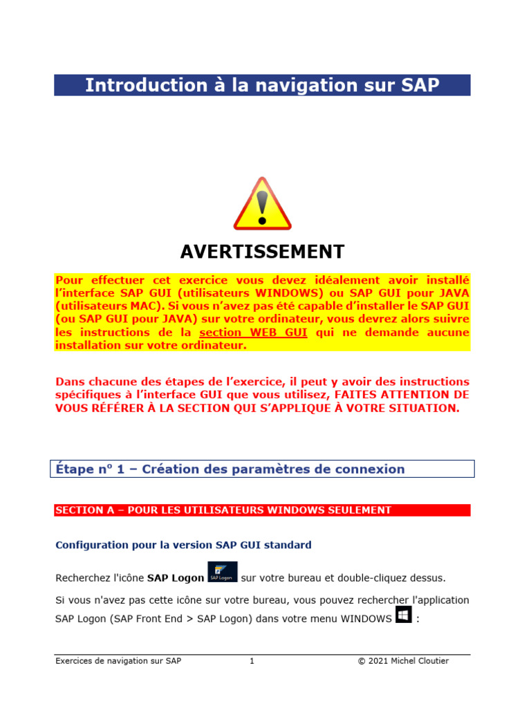 Guide de navigation SAP pour débutants | PDF | Interface graphique ...