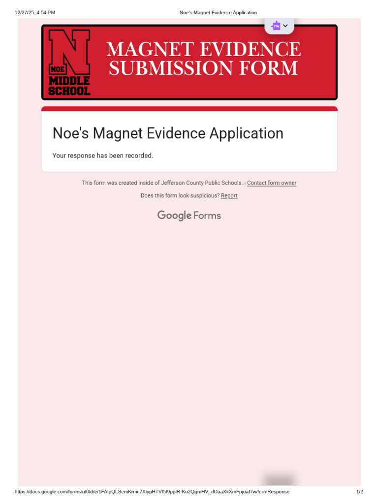 Noe's Magnet Evidence Application | PDF