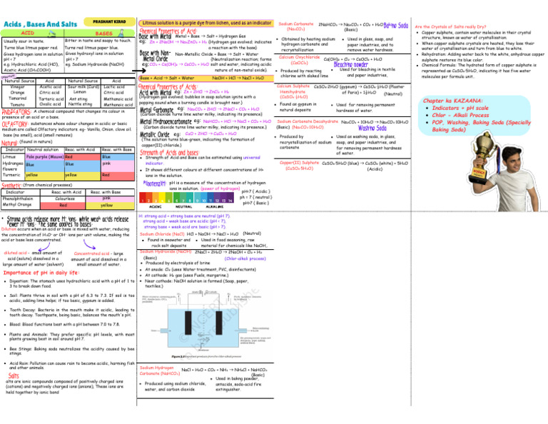 Acids, Bases, and Salts Explained | PDF | Acid | Ph