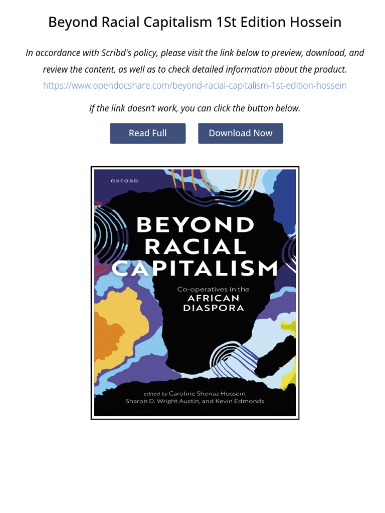 Beyond Racial Capitalism 1st Edition Hossein | PDF | Slavery | Cooperative