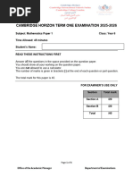 IGCSE Math 0980 Sample Papers 2025 | PDF