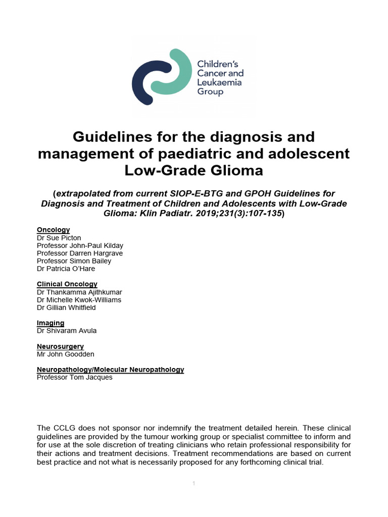 LGG Guidelines July 2020 | PDF | Glioma | Visual Acuity