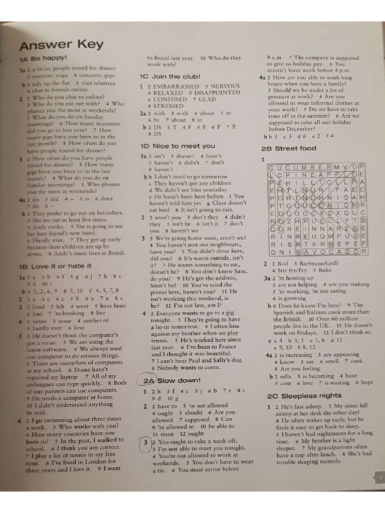 F2F Intermediate WB - Answer Key | PDF