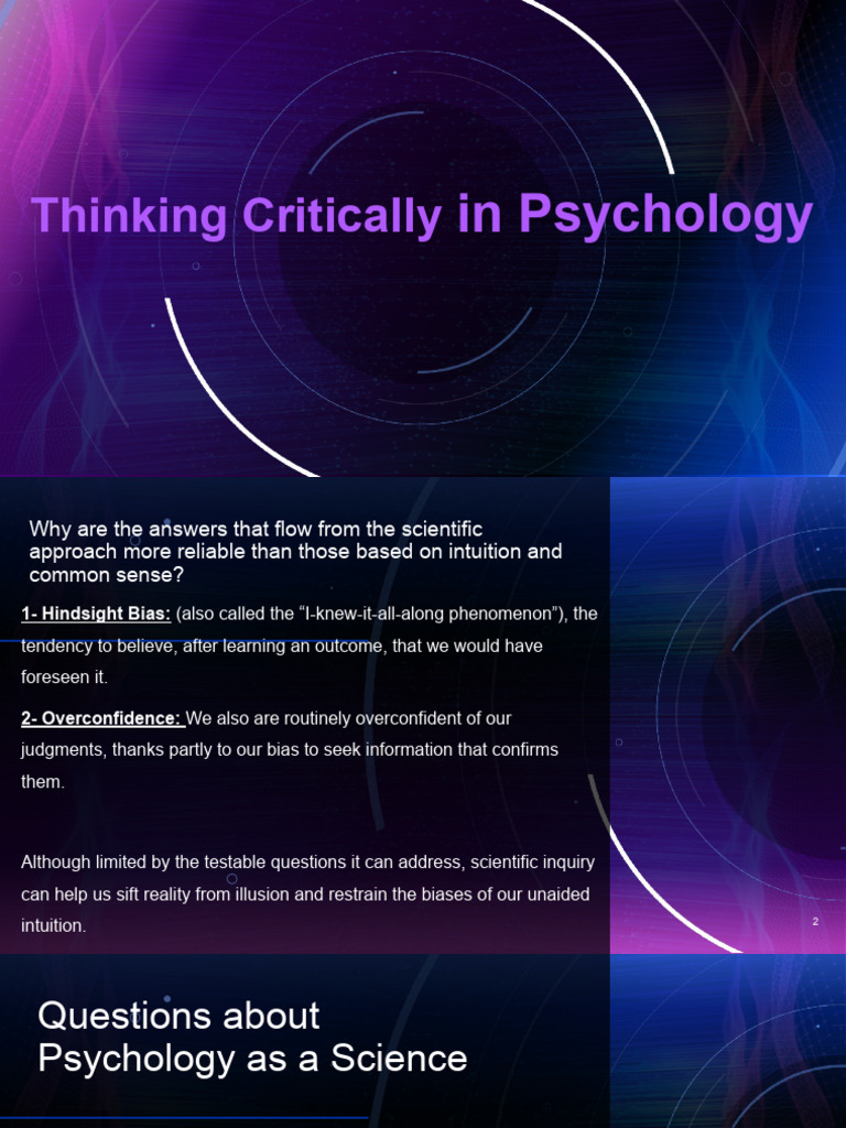 Critical Thinking in Psychology Explained | PDF