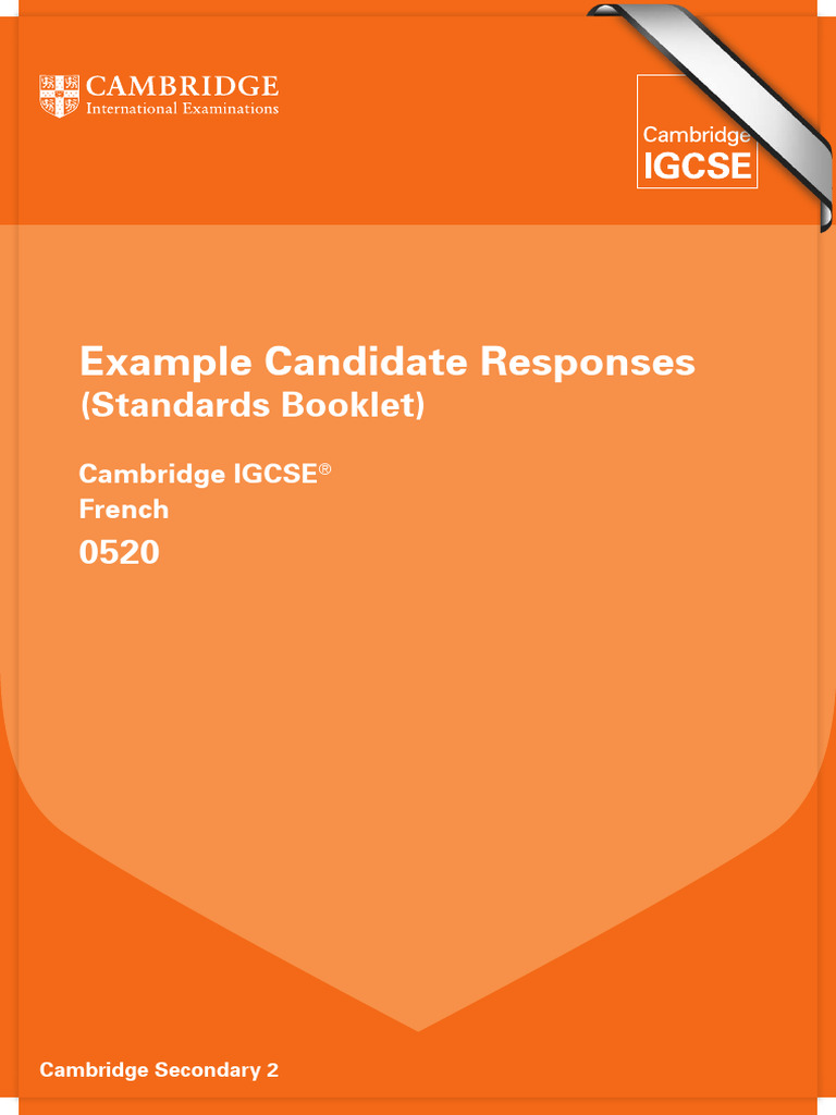 Cambridge IGCSE French 0520 Standards Guide | PDF | Reading ...
