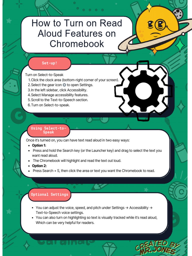 How to Turn on Read Aloud Features on CHromebook | PDF