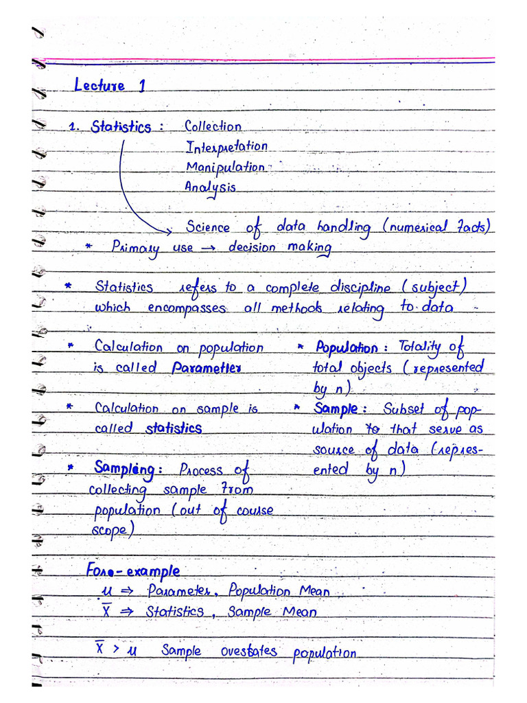 Probability & Statistics-Notes1 | PDF