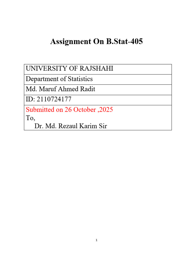 Statistics assignment | PDF | Principal Component Analysis | Statistics
