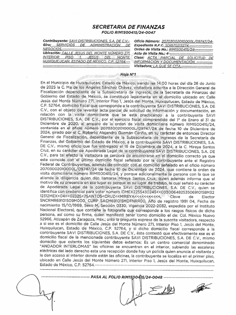 Acta Parcial 4 | PDF