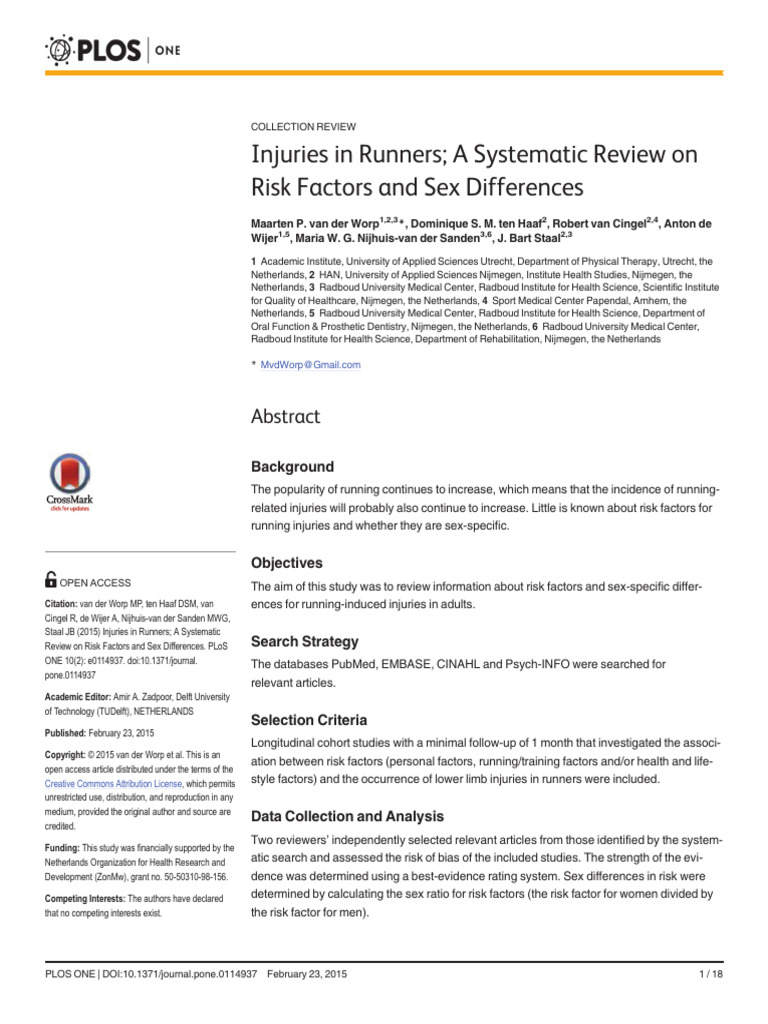 Van Der Worp 2015 | PDF | Running | Human Leg