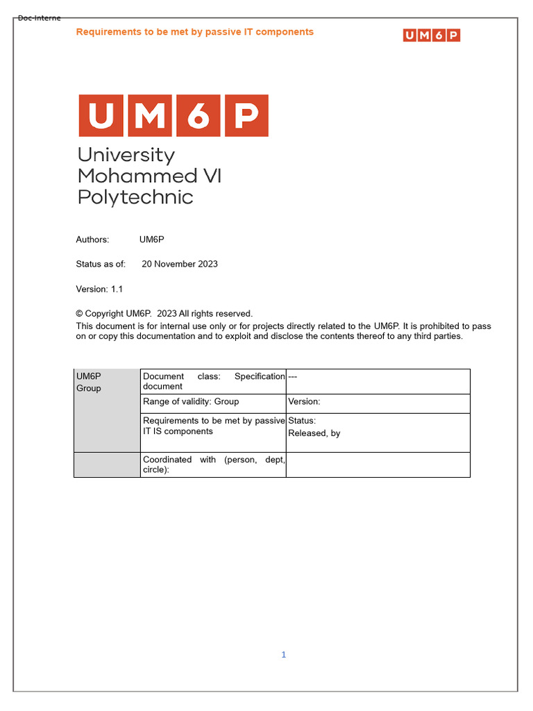 UM6P IT Standard - OC-DC v1(1) | PDF | Electrical Connector | Optical Fiber