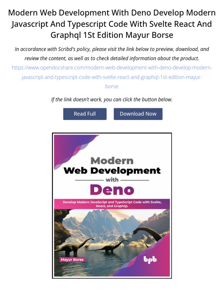 Modern Web Development with Deno Develop Modern JavaScript and TypeScript Code with Svelte React ...