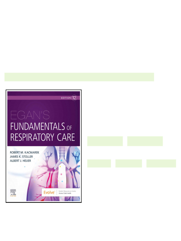 Egan's Fundamentals of Respiratory Care 12th Robert M. Kacmarek & James ...